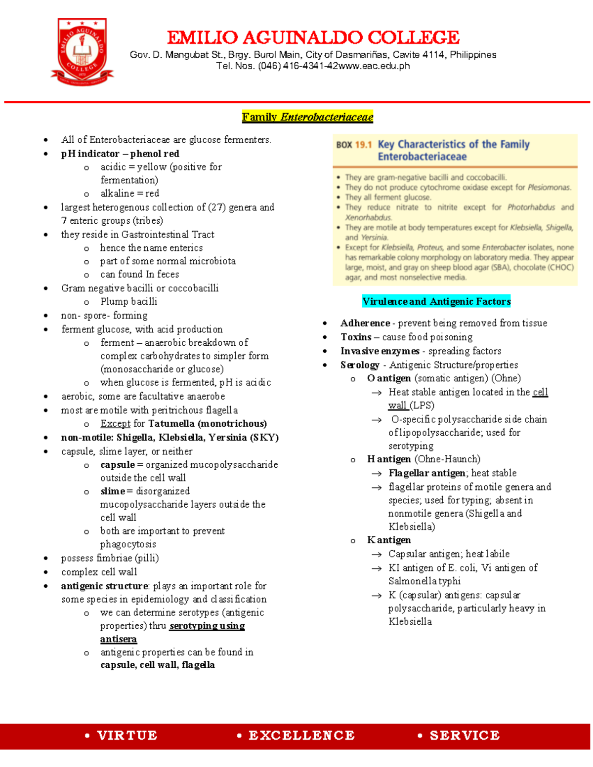 Family Enterobacteriaceae, Family Vibrionaceae and Spirallaceae ...