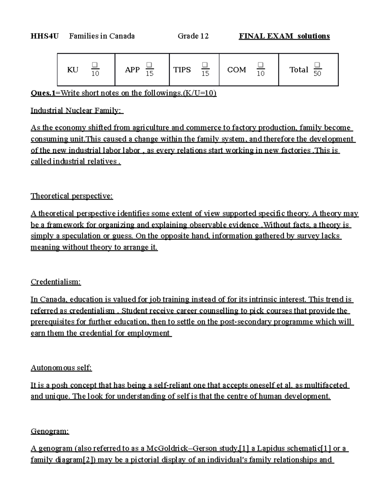 HHS4U Final Exam 2018-2019 session solution - Hh/Nurs 4720 - Yorku ...