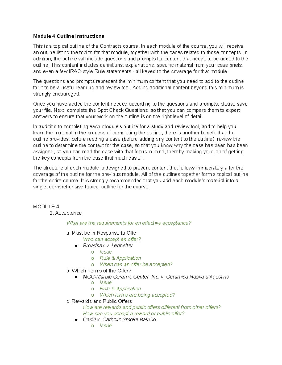 Module 4 Outline - Module 4 Outline Instructions This is a topical ...