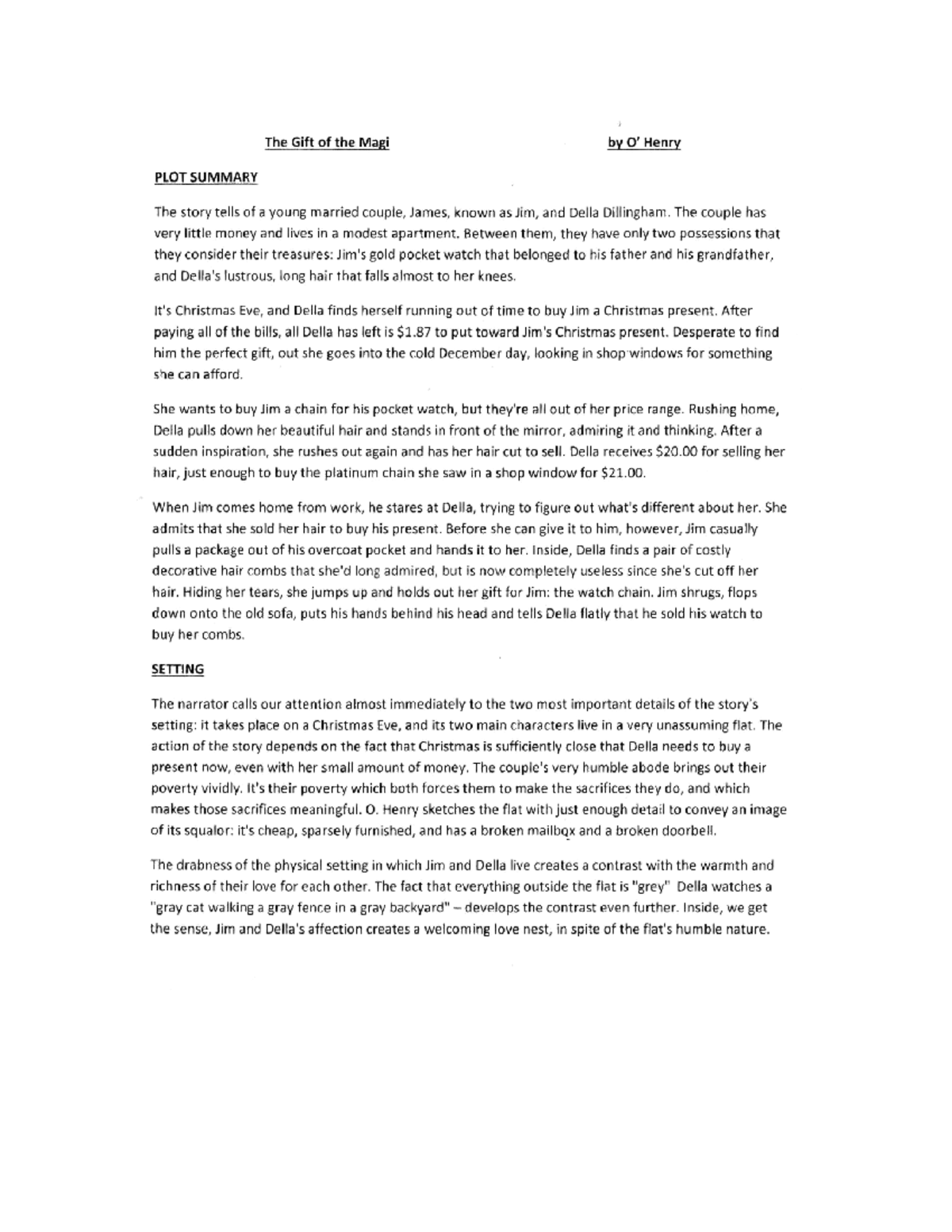 Short story 3 -Lesson notes - English for Academic Purposes - Studocu