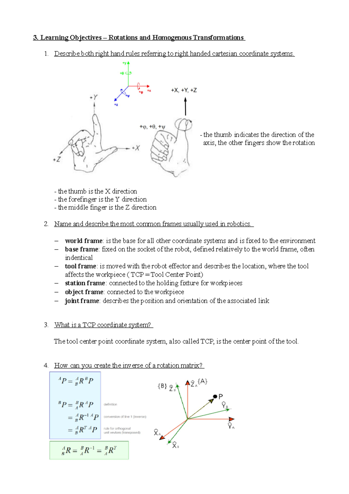 3. Learning Objectives – Rotations and Homogenous Transformations - 3 ...