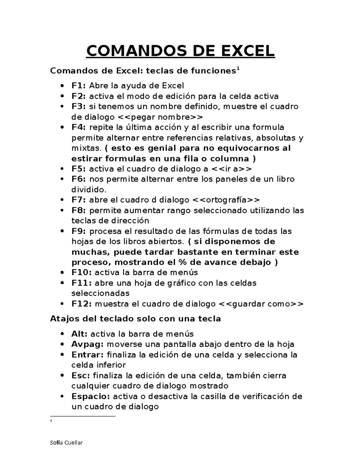 Comandos DE Excel jimmy - COMANDOS DE EXCEL Comandos de Excel: teclas ...