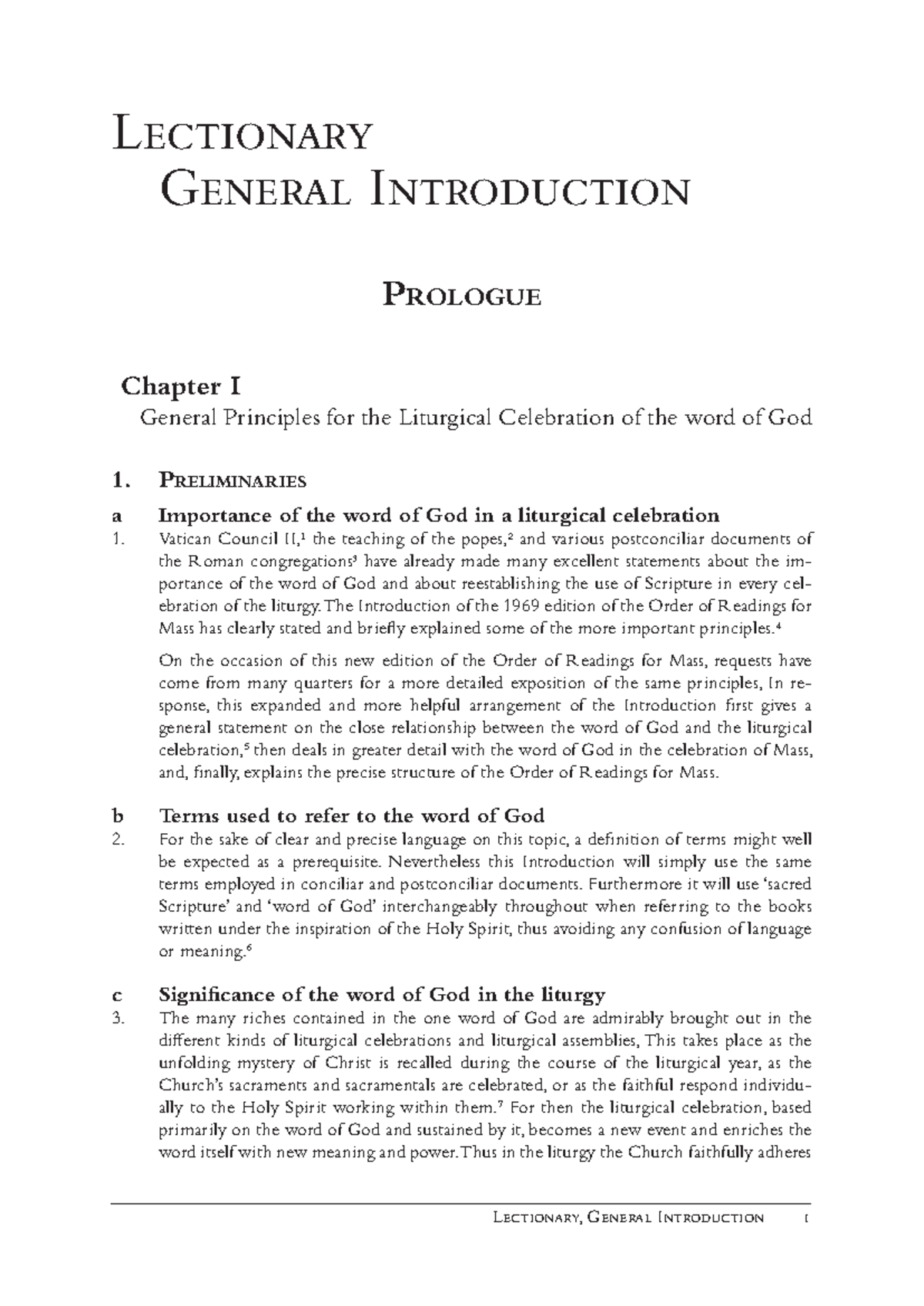 Introduction General Principle Lectionary - Lectionary General Introduction PROLOGUE Chapter I ...