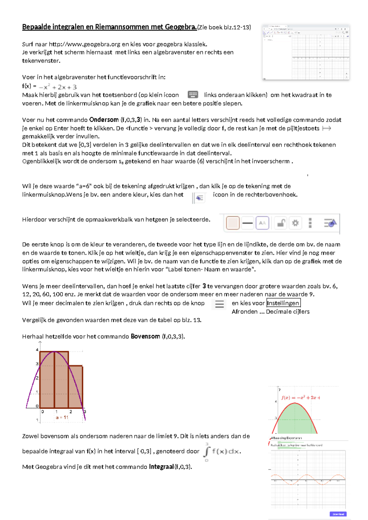 Taak10-Numerieke integratie met Geogebra-2024 - Bepaalde integralen en ...
