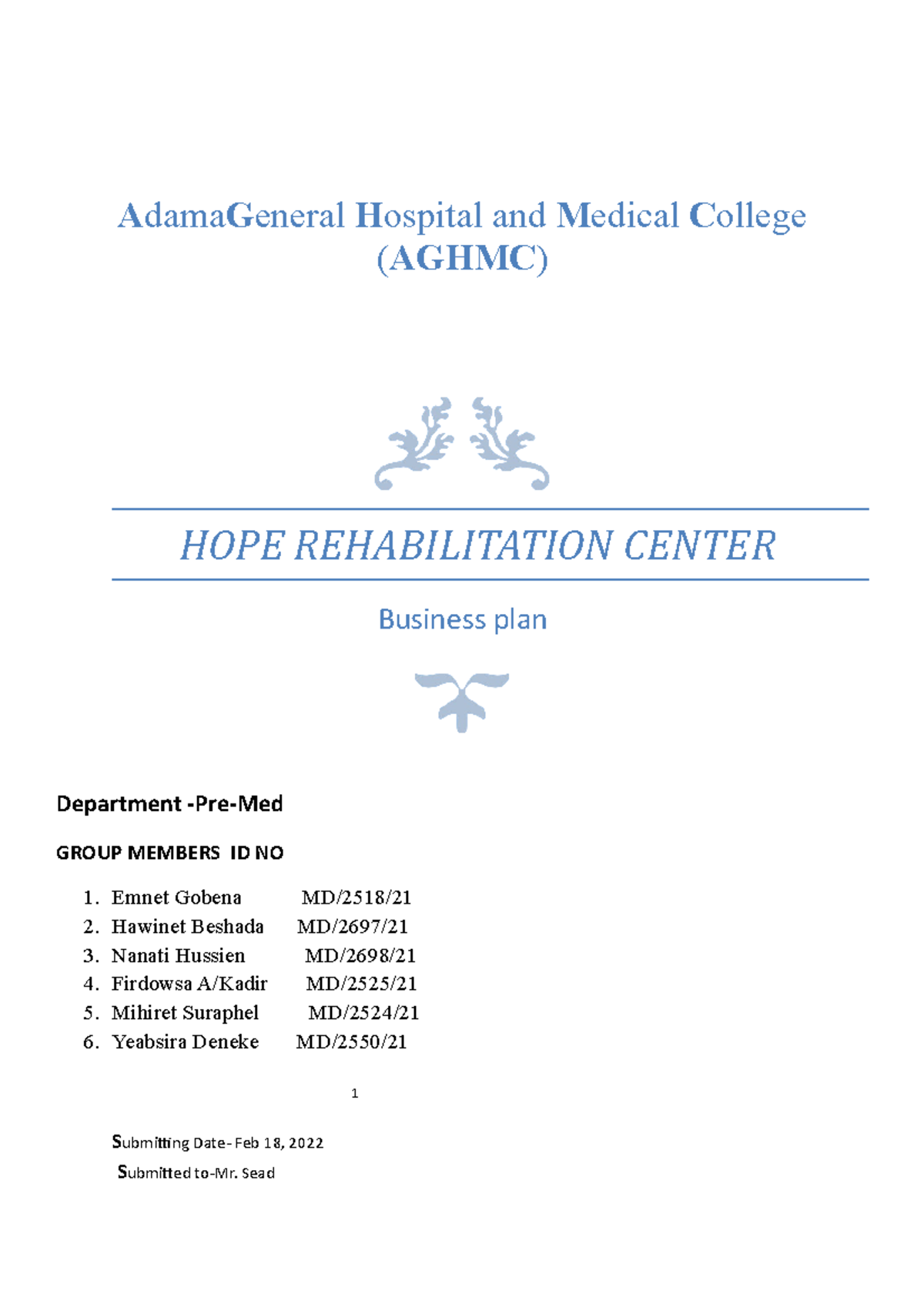 ENT Assignment - Useful notes - 1 AdamaGeneral Hospital and Medical ...