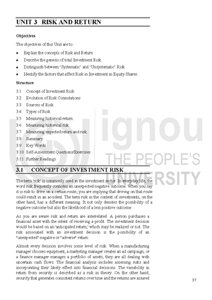Topic 8 - Risk Return - TOPIC 8 RISK AND RETURN (Chapter 11) Answers to Concepts Review and ...