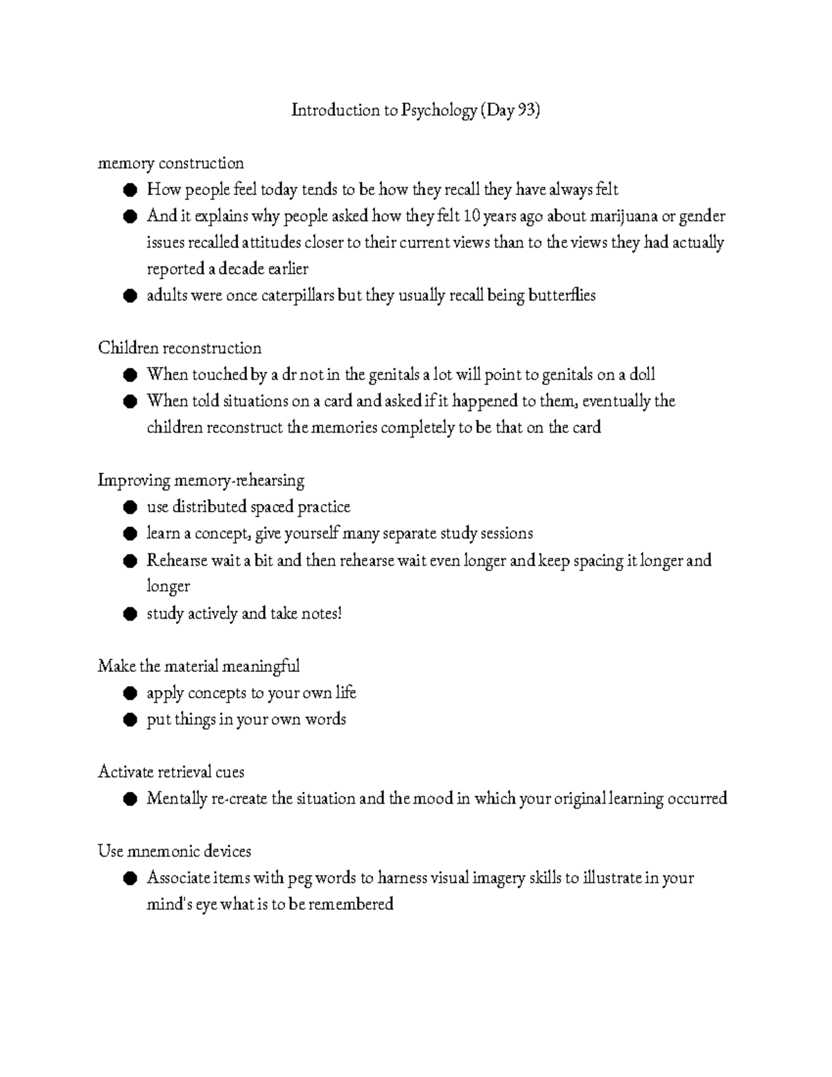 Introduction to Psychology (Day 93) - Studocu