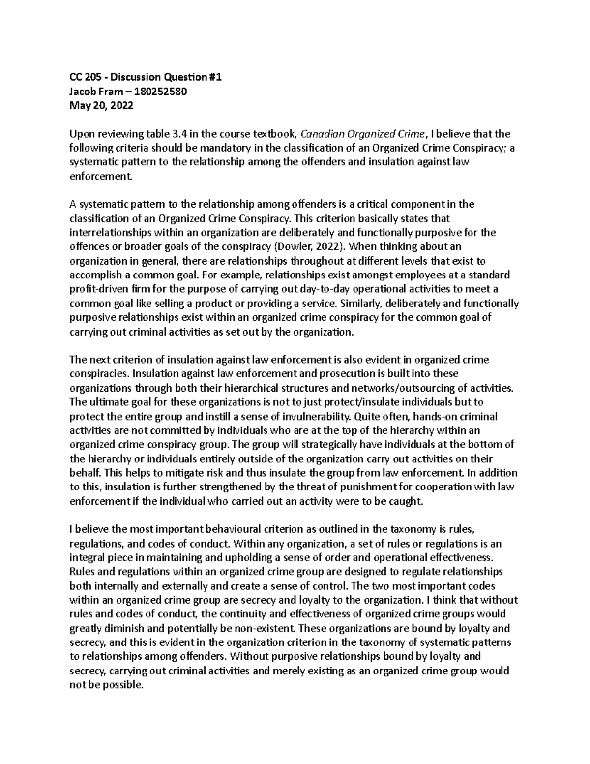 CC 205 - Discussion Q1 - A systematic pattern to the relationship among ...