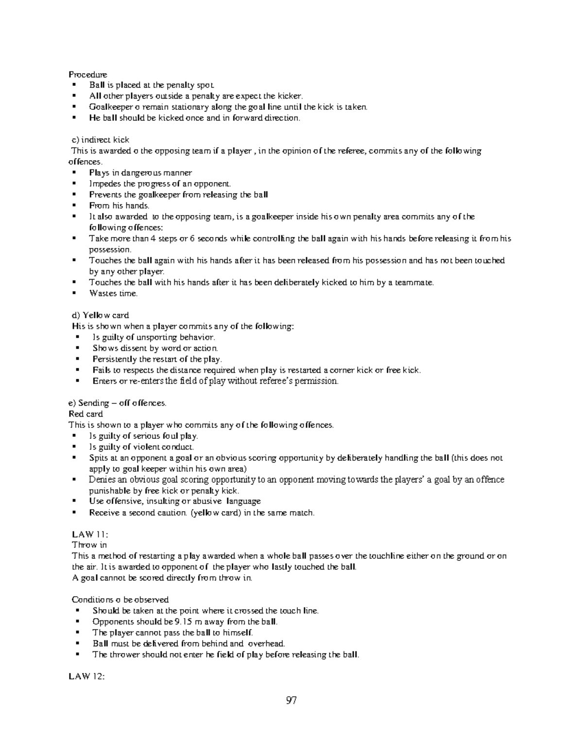 Physical Education-27 - 97 Procedure Ball is placed at the penalty spot ...