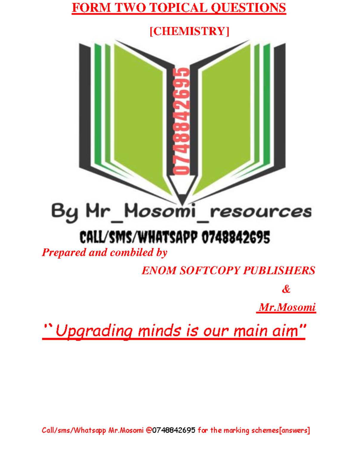 CHEM F2 Topical QNS - Teaching - FORM TWO TOPICAL QUESTIONS [CHEMISTRY ...