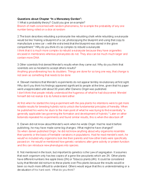 Biosem Discussion 2 Qs - Questions that were assigned for the week ...