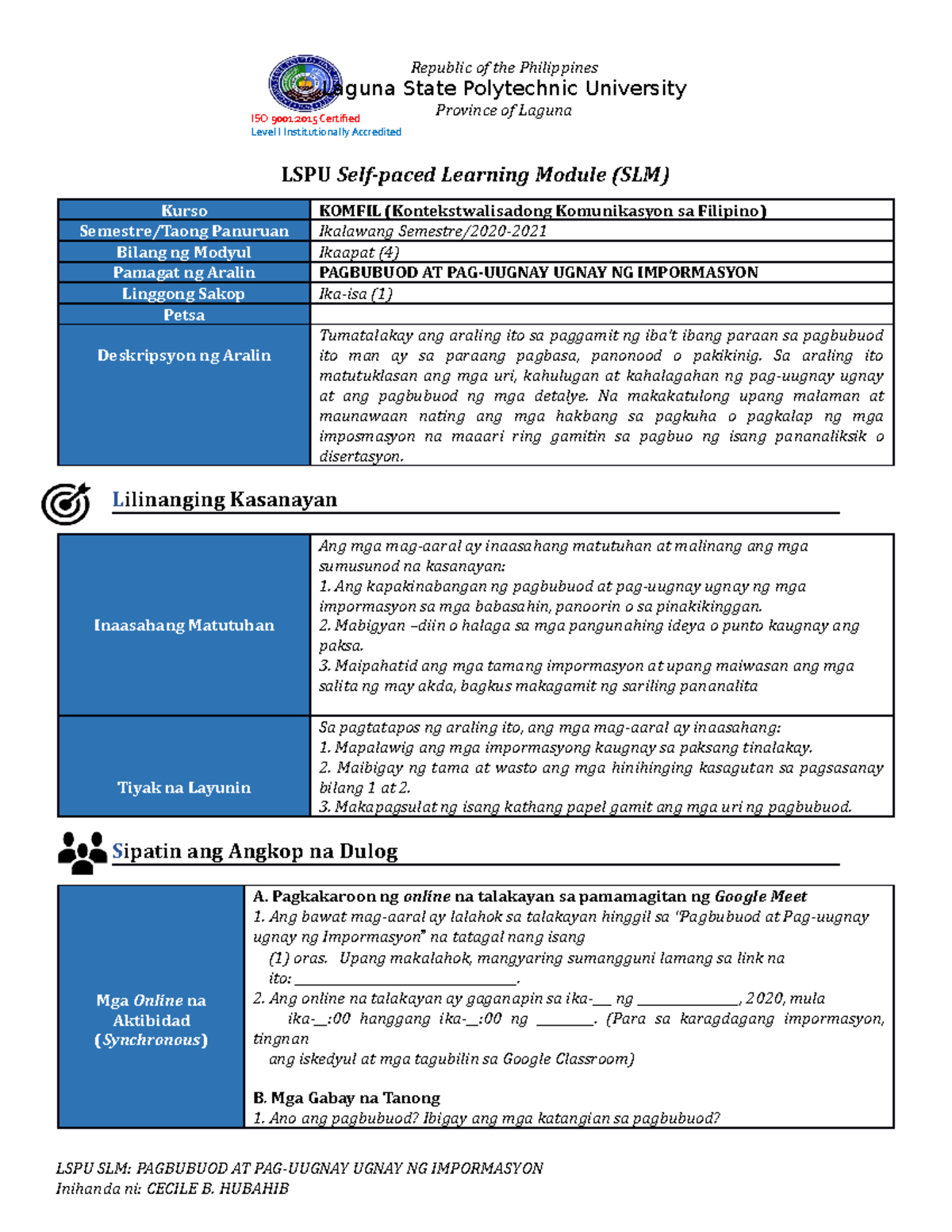 BSNursing Komfil Module 4 - Laguna State Polytechnic University ...