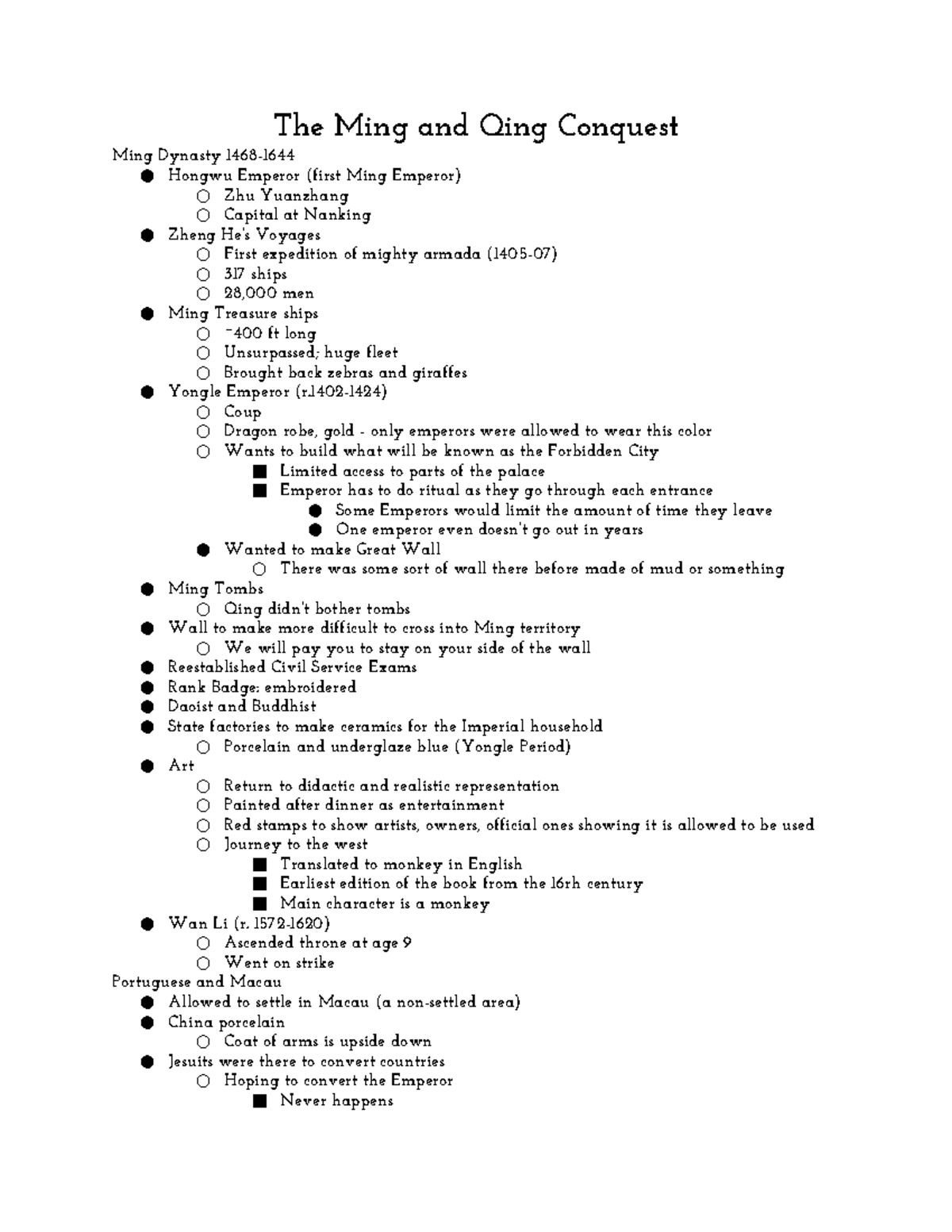 The Ming and Qing Conquest - 1572-1620) Ascended throne at age 9 Went ...