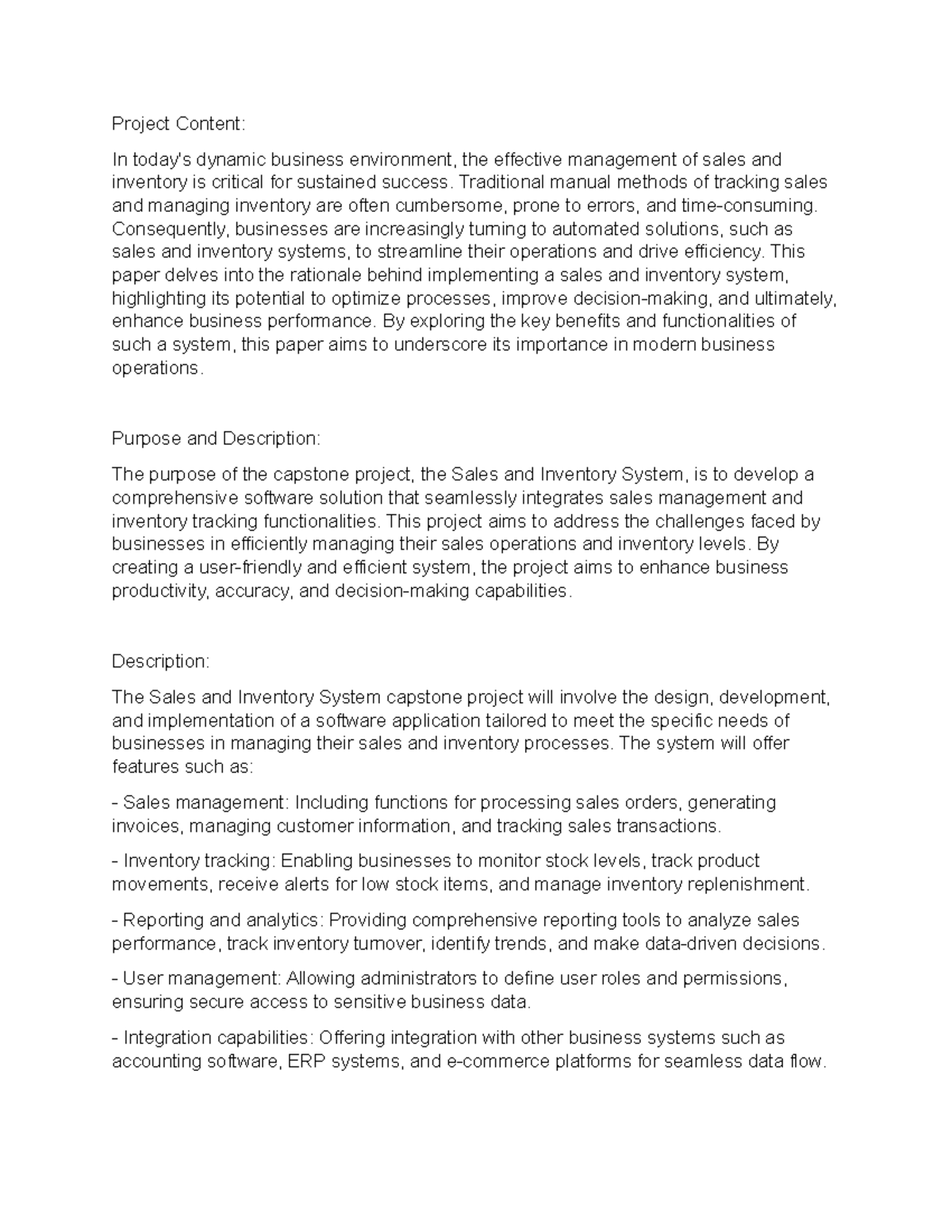 System-manuscript - Information - Project Content: In today's dynamic ...