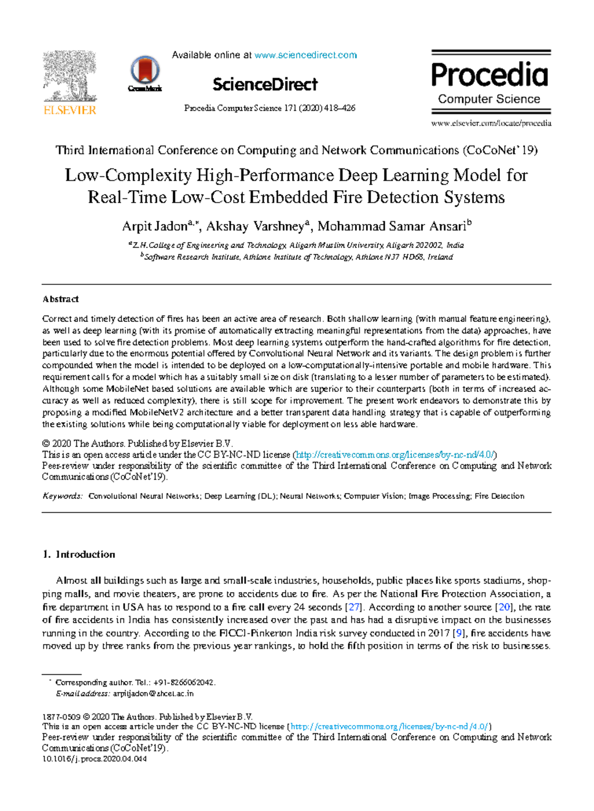Low-Complexity High-Performance Deep Learning Mode - ScienceDirect Available online at ...