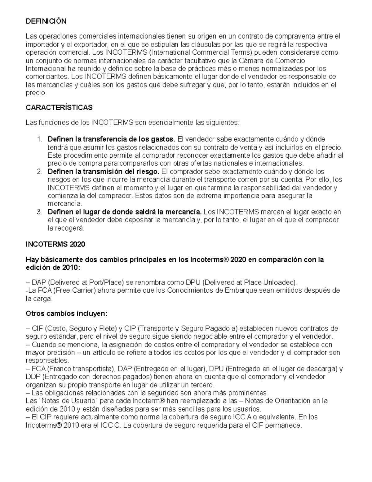 CIP Incoterms 2020 - DEFINICIÓN Las operaciones comerciales ...