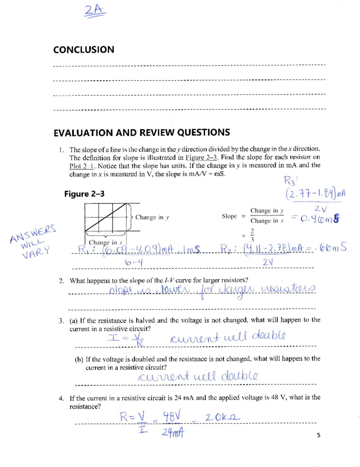 Lab 2A 0001 - Lab 2A - ry CONCLUSION EVALUATION AND REVIEW QUESTIONS 1 ...