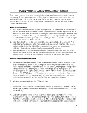 Video Advocacy Script - Evidence Assignment - LLB303 - QUT - Studocu