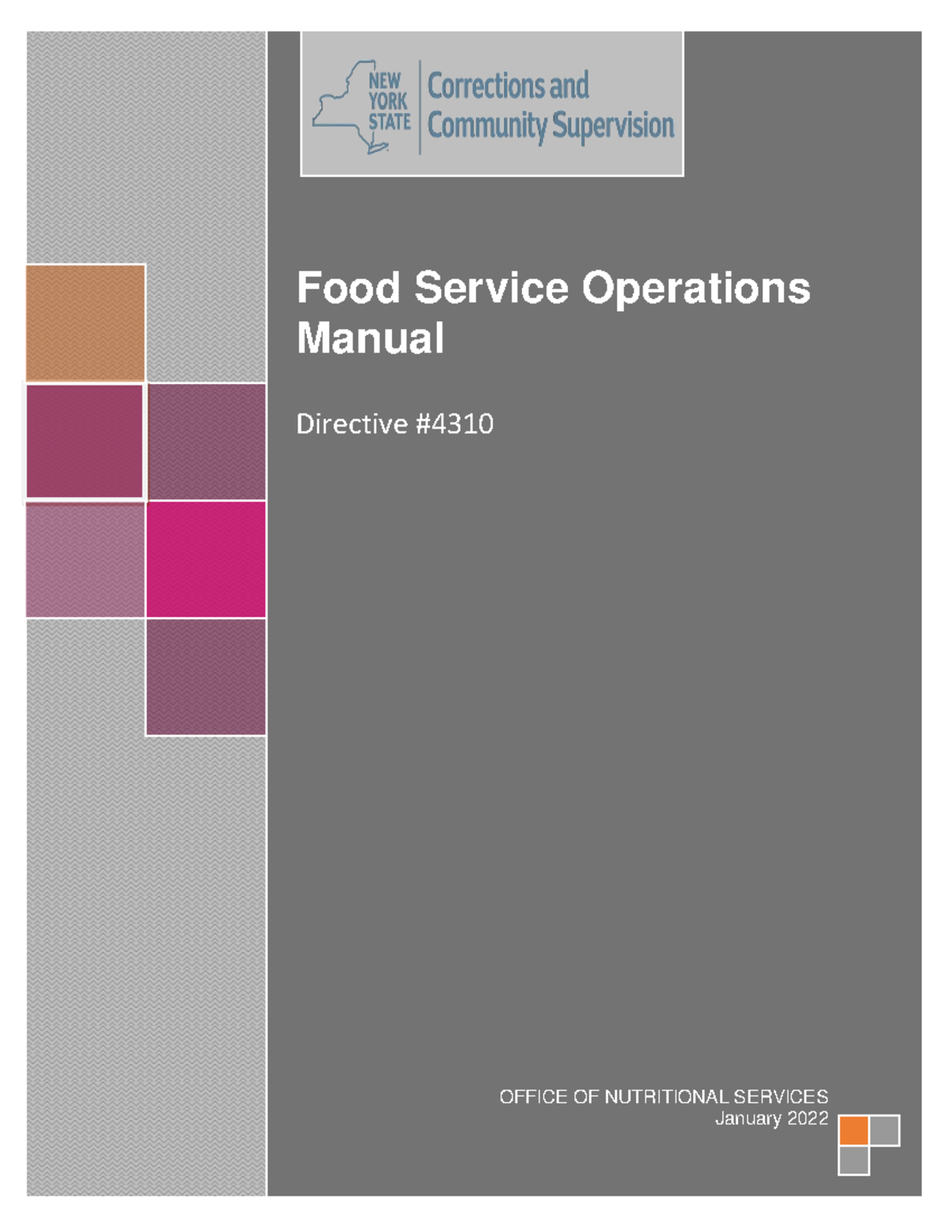 Food Service Manual Form - Food Service Operations Manual Directive ...