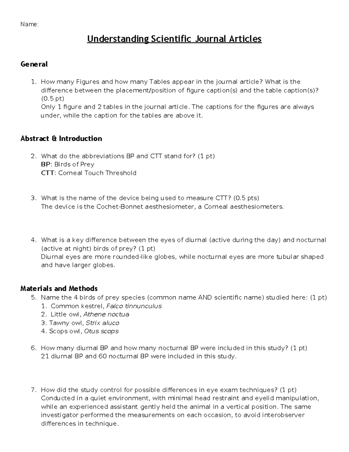 Understanding Scientific Journal Articles(1)1 - Name: Understanding ...