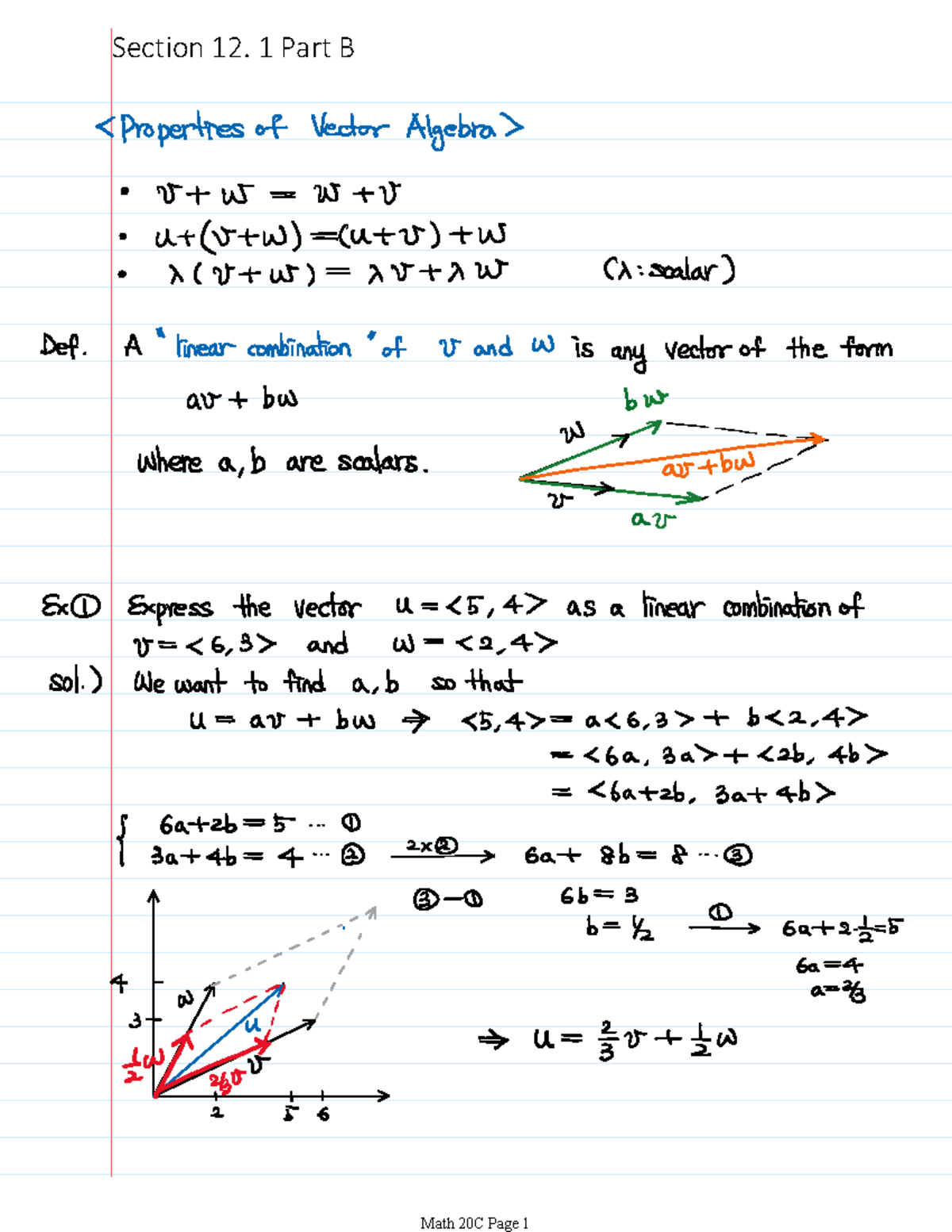 Lecture Notes Section 12.1 Part B and 12.2 Part A-20C-SP24 - MATH 20C ...