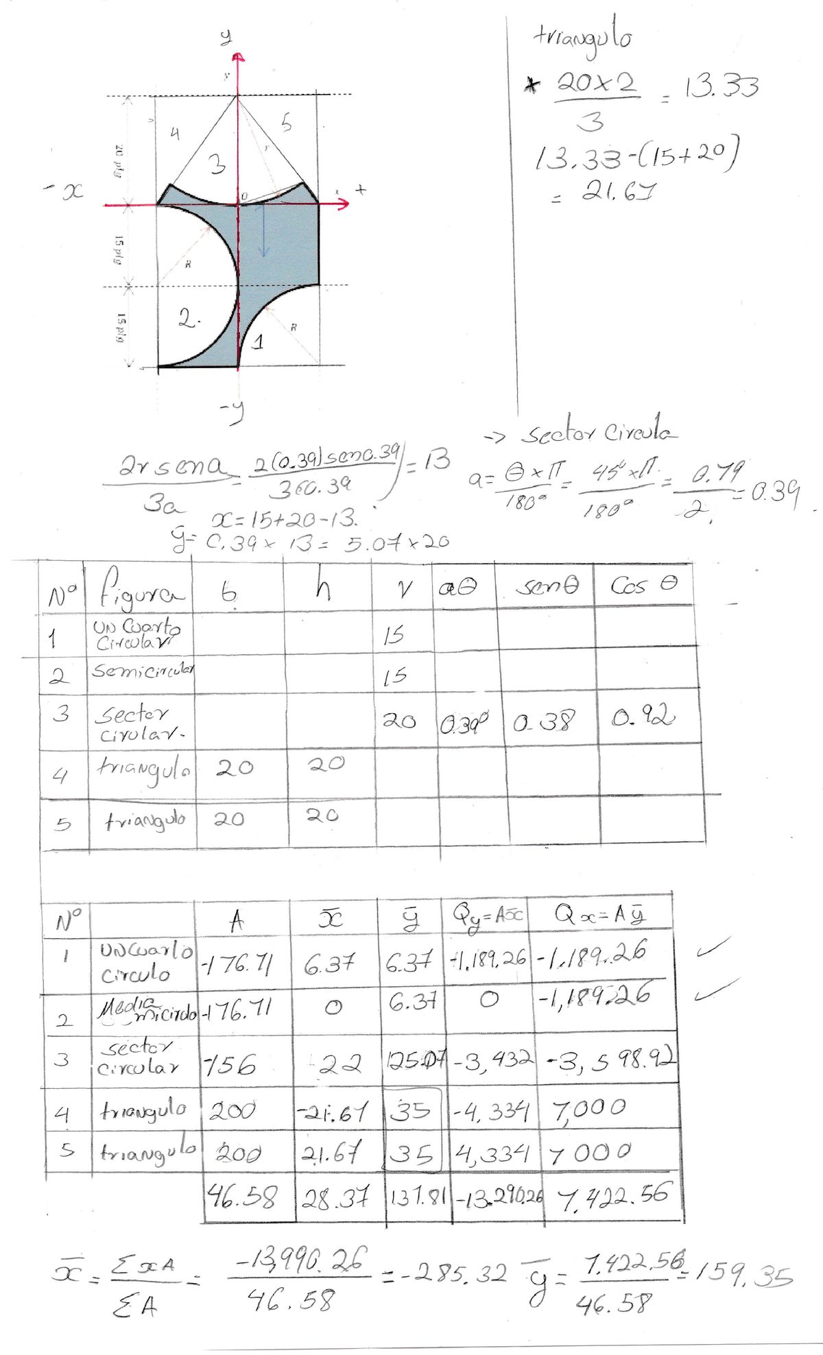 Tarea #2 de Centroide buscar el centroide de una figura para da con x, y. - t4 t ," :t r+ F ...
