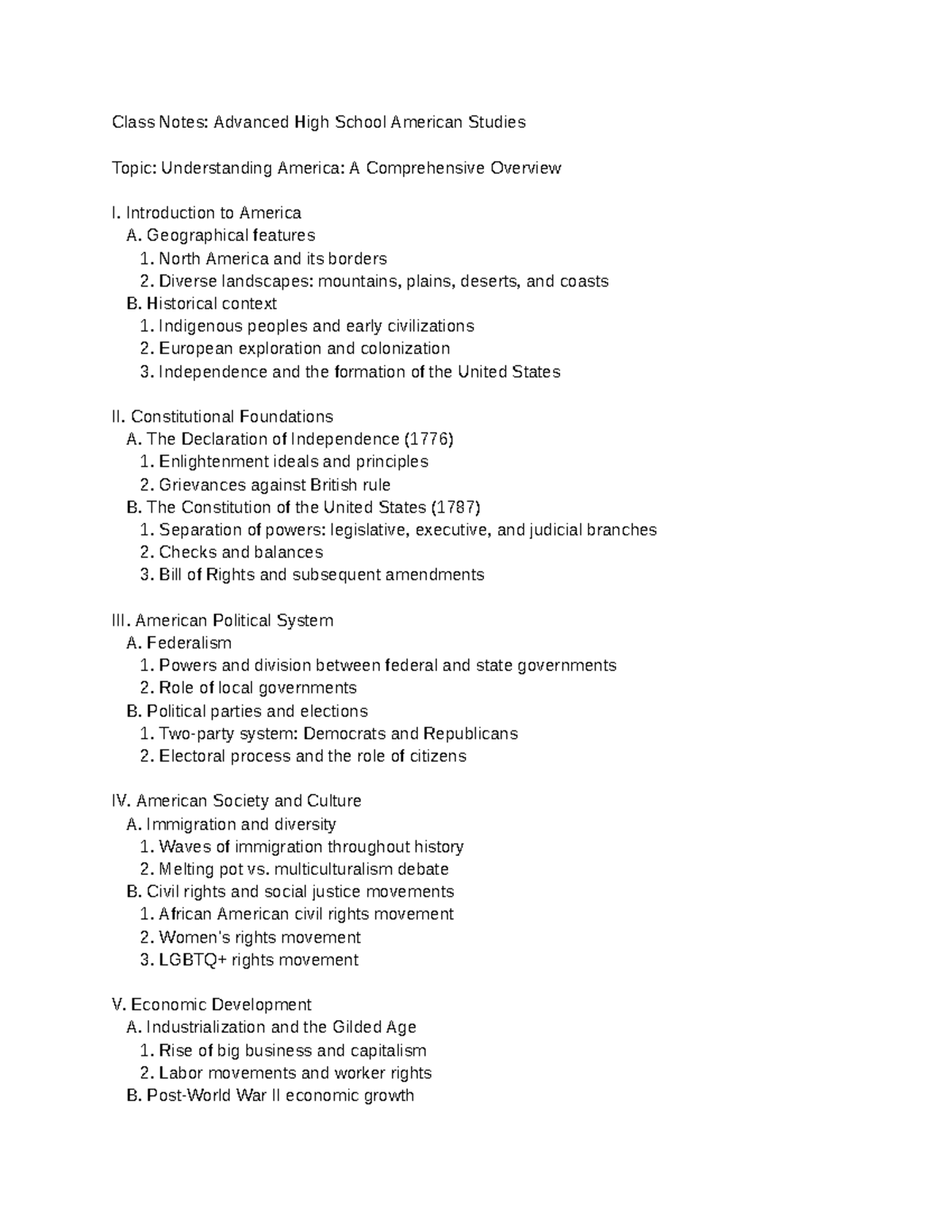 Class Notes Advanced High School American Studies - Google Docs - Class ...