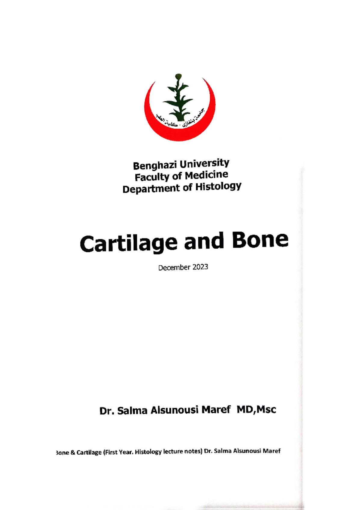 Cartilage and Bone - gngn - Nationals Benghazi University Faculty of ...
