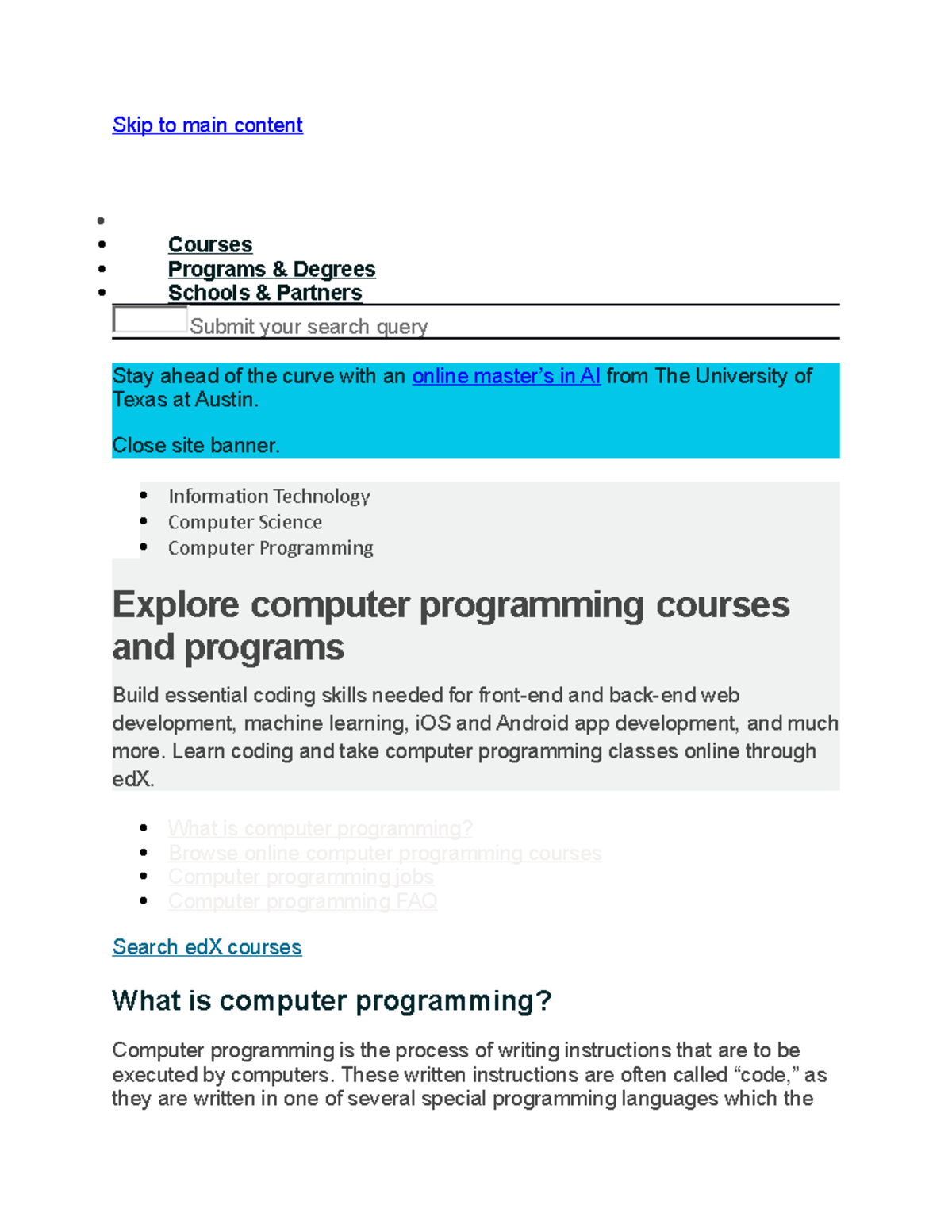 Computer 8 - Skip to main content Courses Programs & Degrees Schools ...