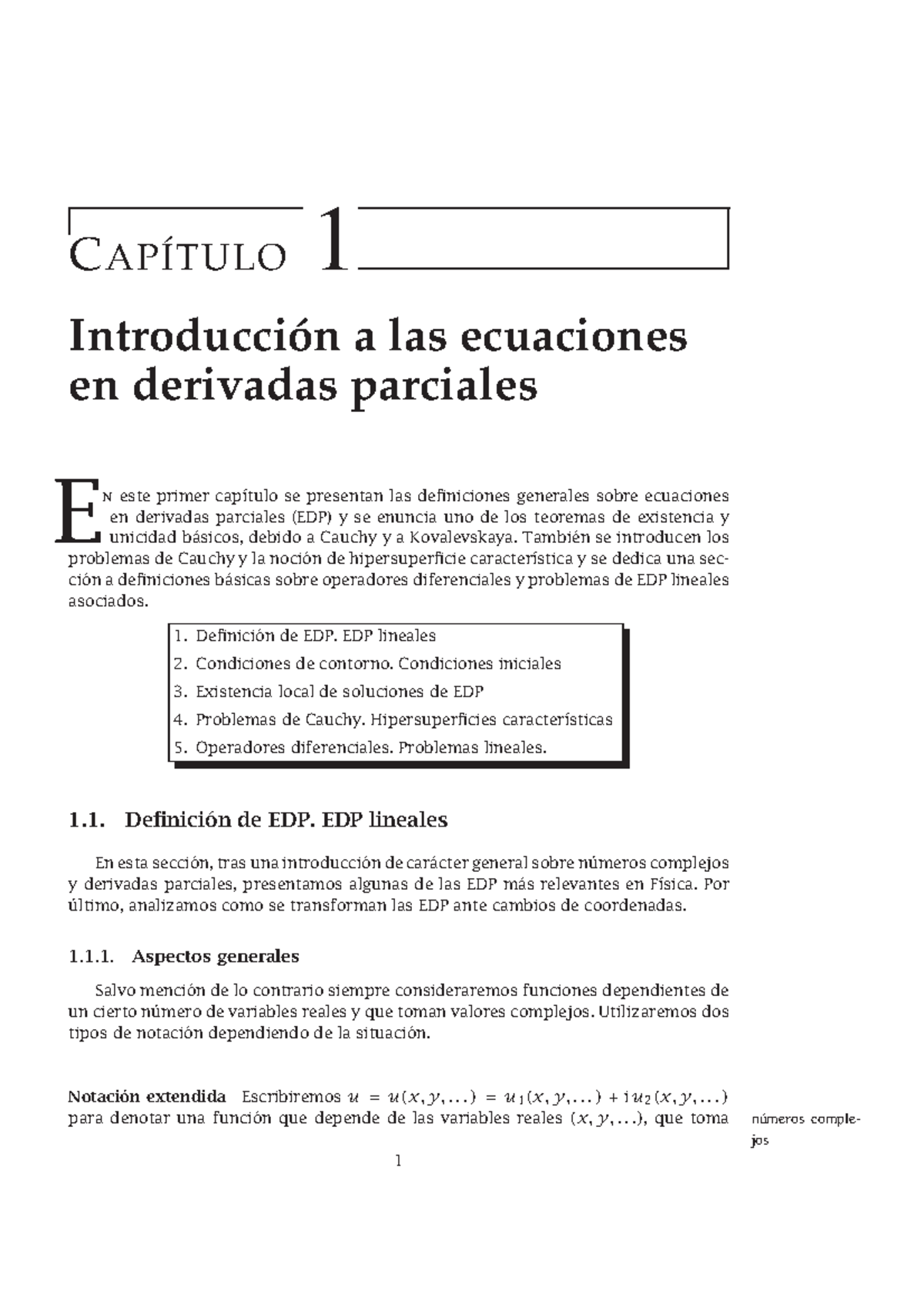 Introduccion a las ecuaciones en derivadas parciales - CAPÍTULO 1 Introducción a las ecuaciones ...