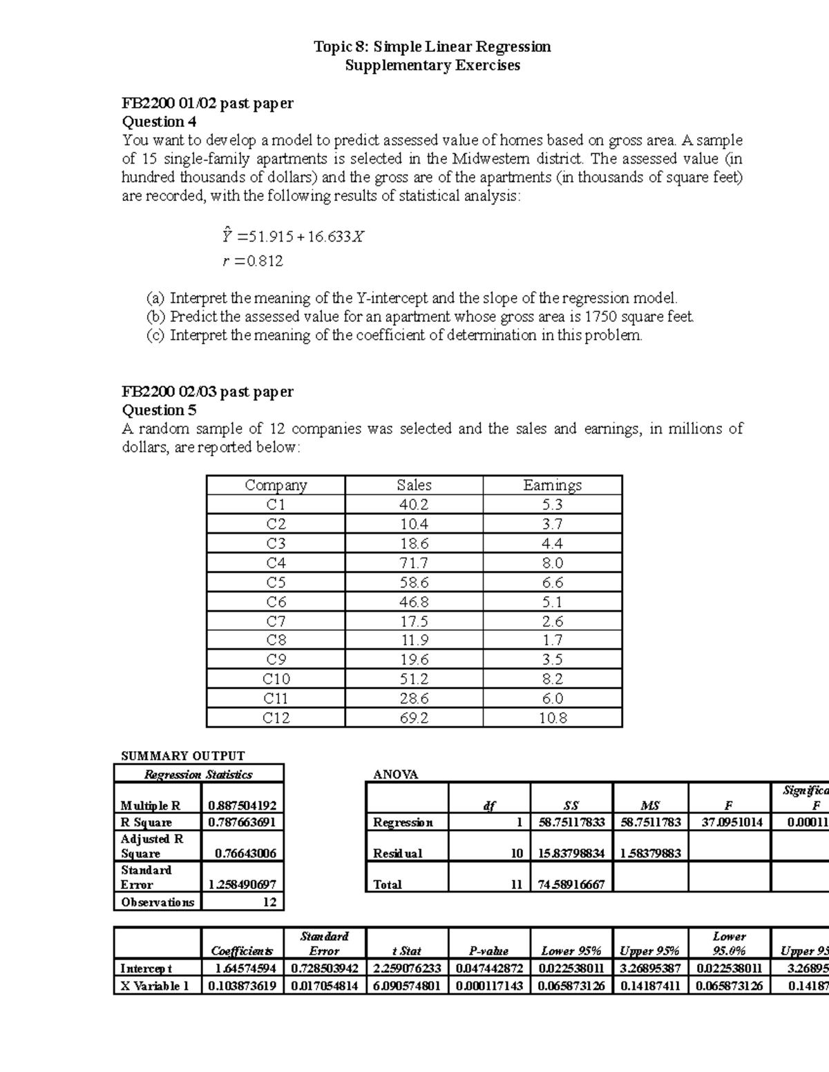 Topic 8 Extra - Practice materials - Topic 8: Simple Linear Regression ...