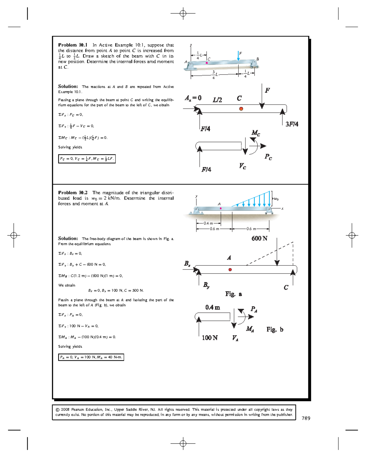 Statics Bedford chap 10 - Problem 10 In Active Example 10, suppose that ...