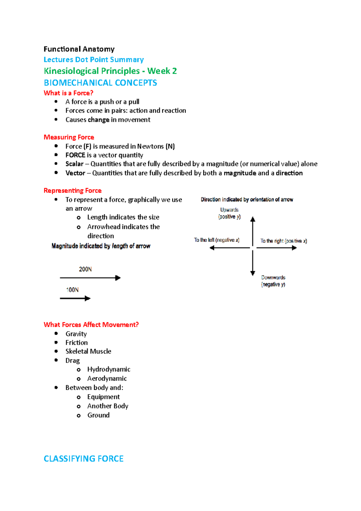 Lecture Dot Point Summary - Normal Contact o 2. Fluid Contact o 3 ...