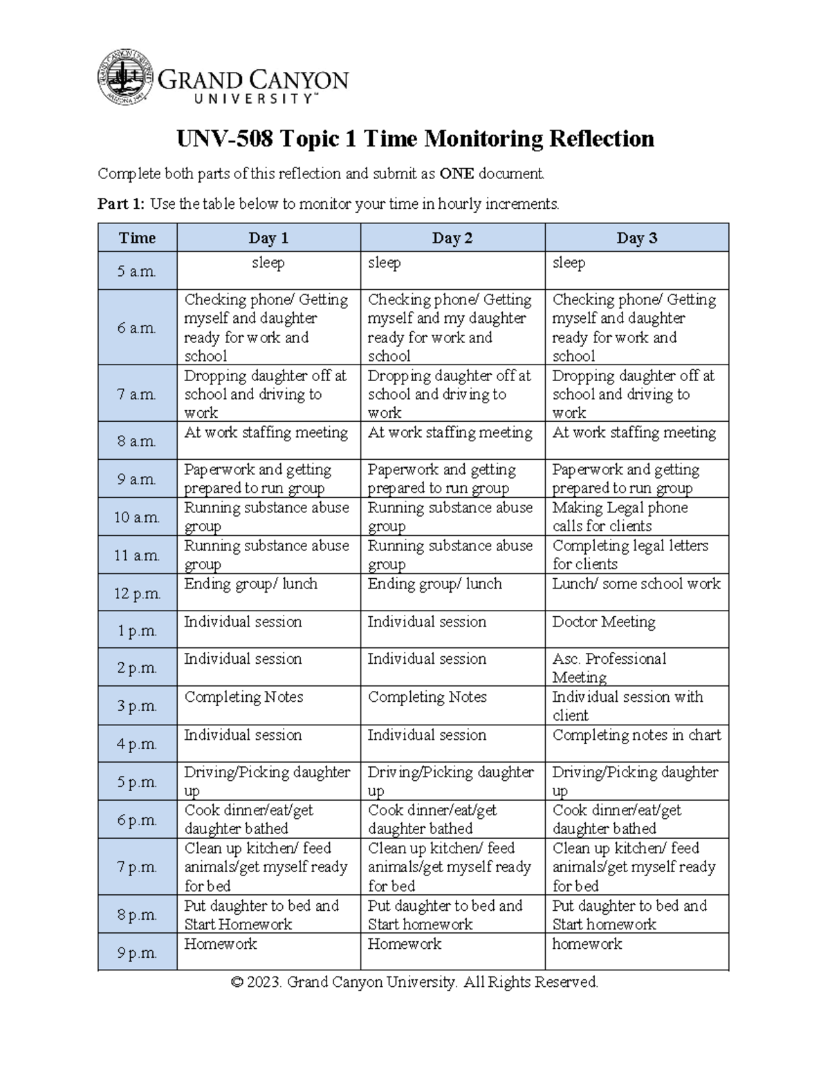 UNV 508 RS T1 Time Monitorwk 1 - UNV-508 Topic 1 Time Monitoring ...