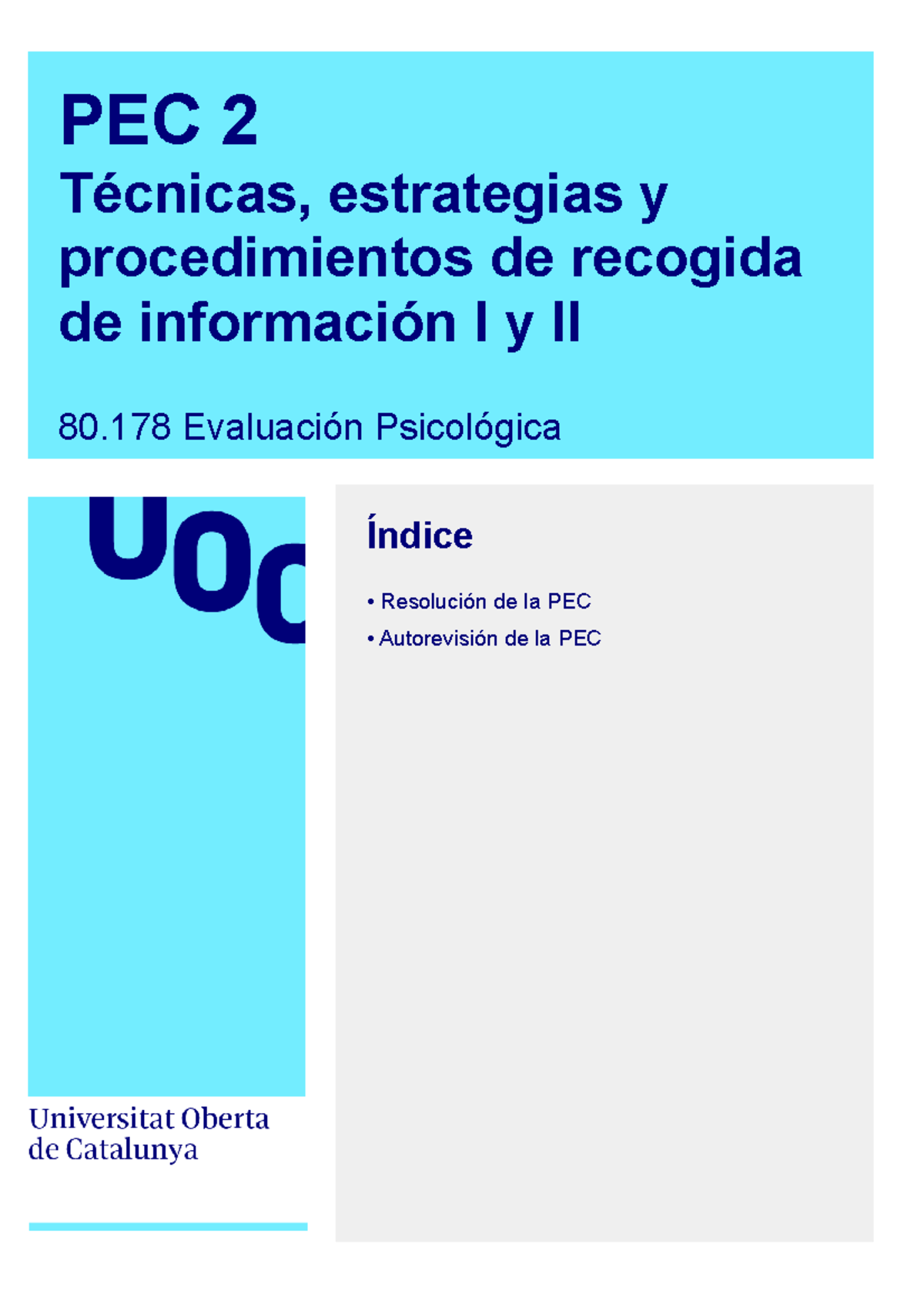 Plantilla Entrega PEC 2 - PEC 2 Técnicas, estrategias y procedimientos de recogida de ...