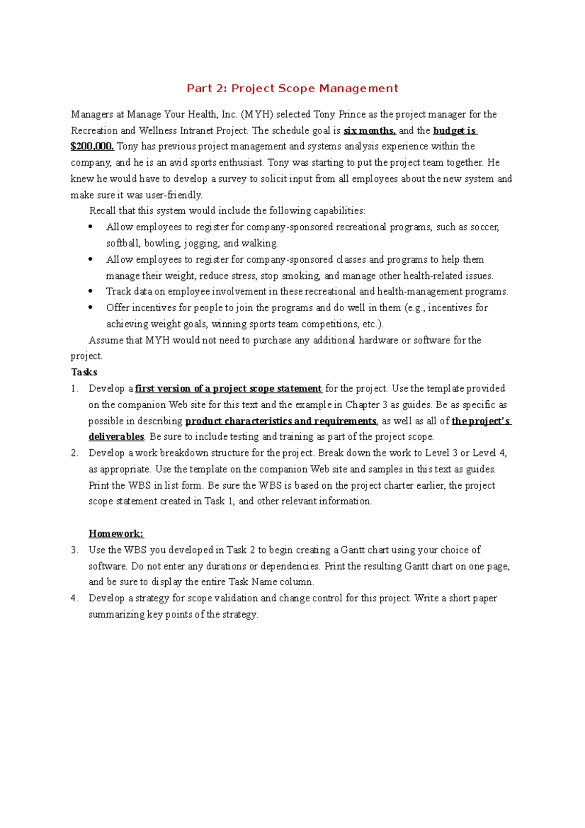 Part 2 - Scope Management - Project Management - Studocu
