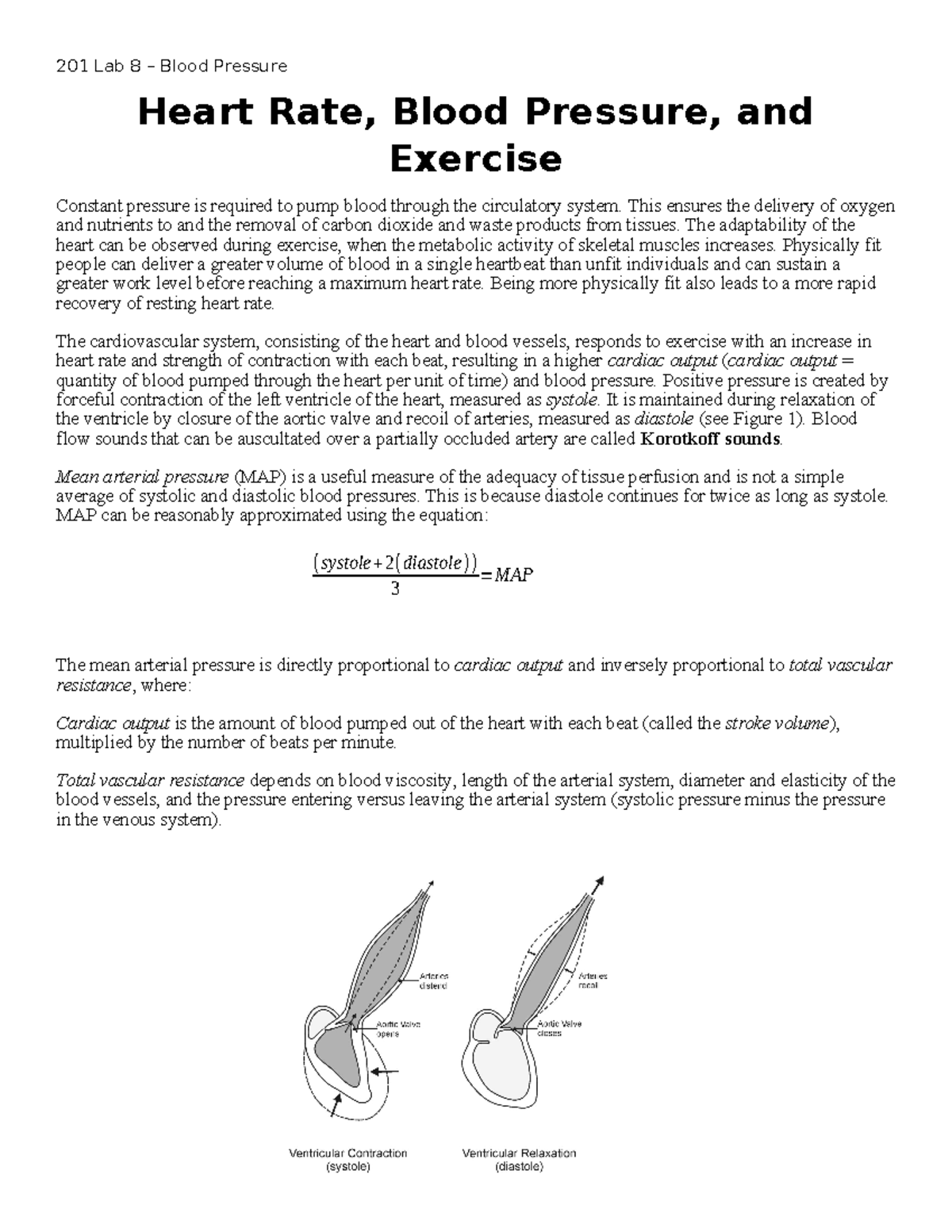 Lab 8 - Exercise Physiology Hands-On Exercise - 201 Lab 8 – Blood ...