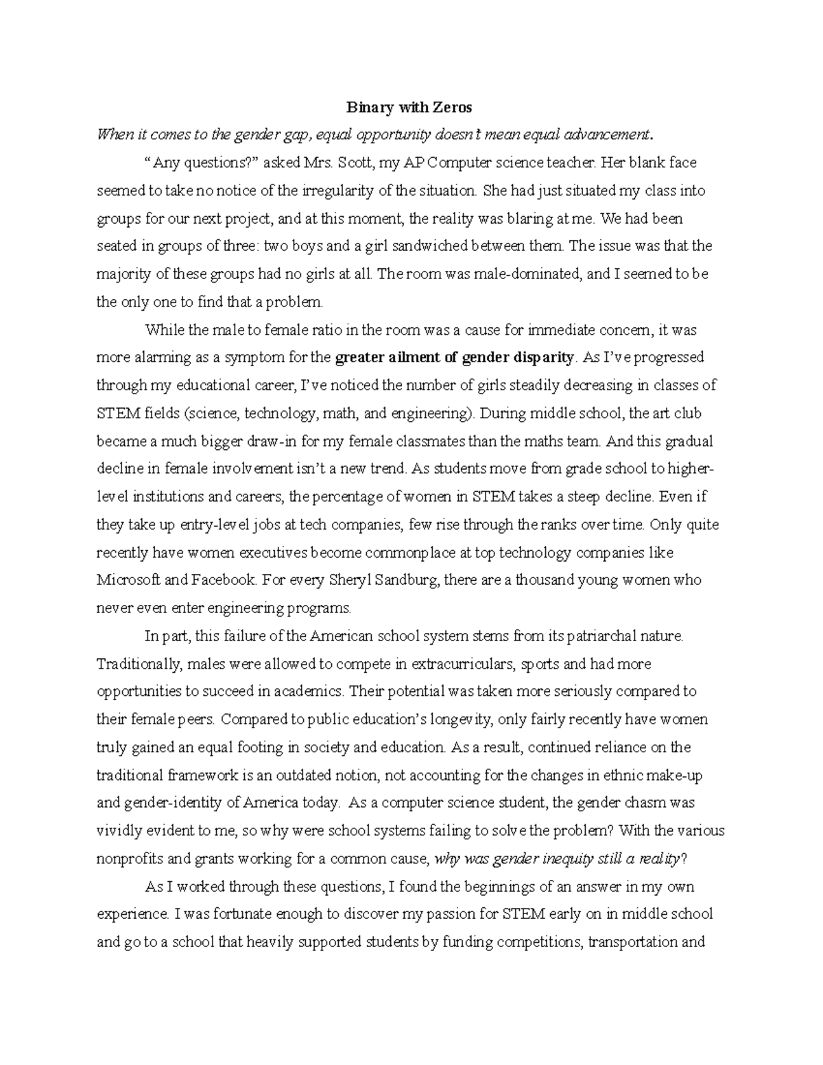 Binary with Zeroes (Final Draft before Medium) - Binary with Zeros When ...