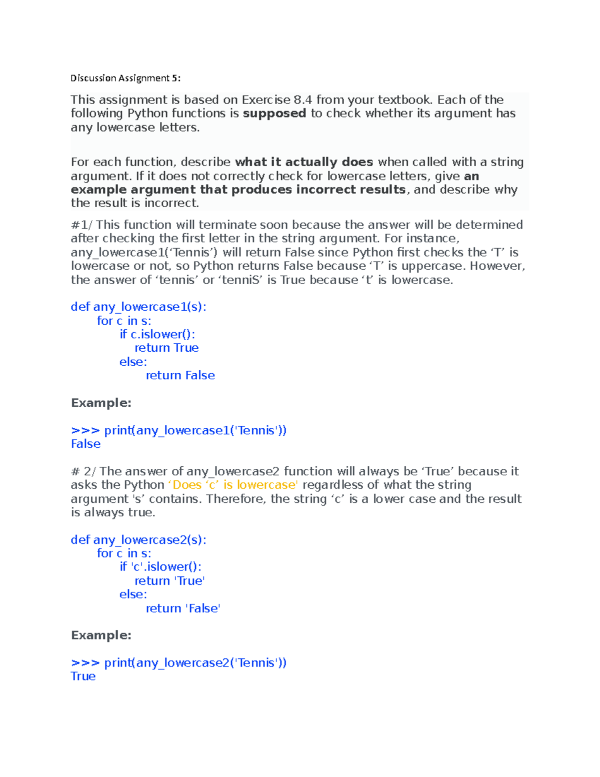 Week5. all of the assignments - Discussion Assignment 5: This ...