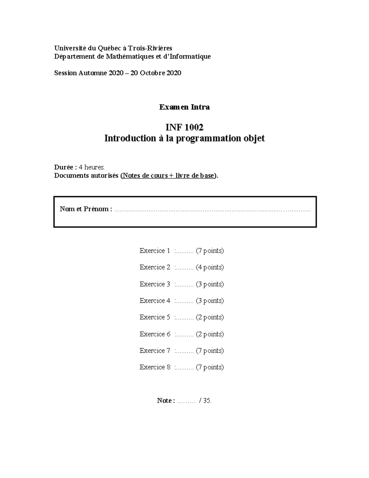 INF-1002-Examen-Intra-Aut-2020 - Université du Québec à Trois-Rivières ...