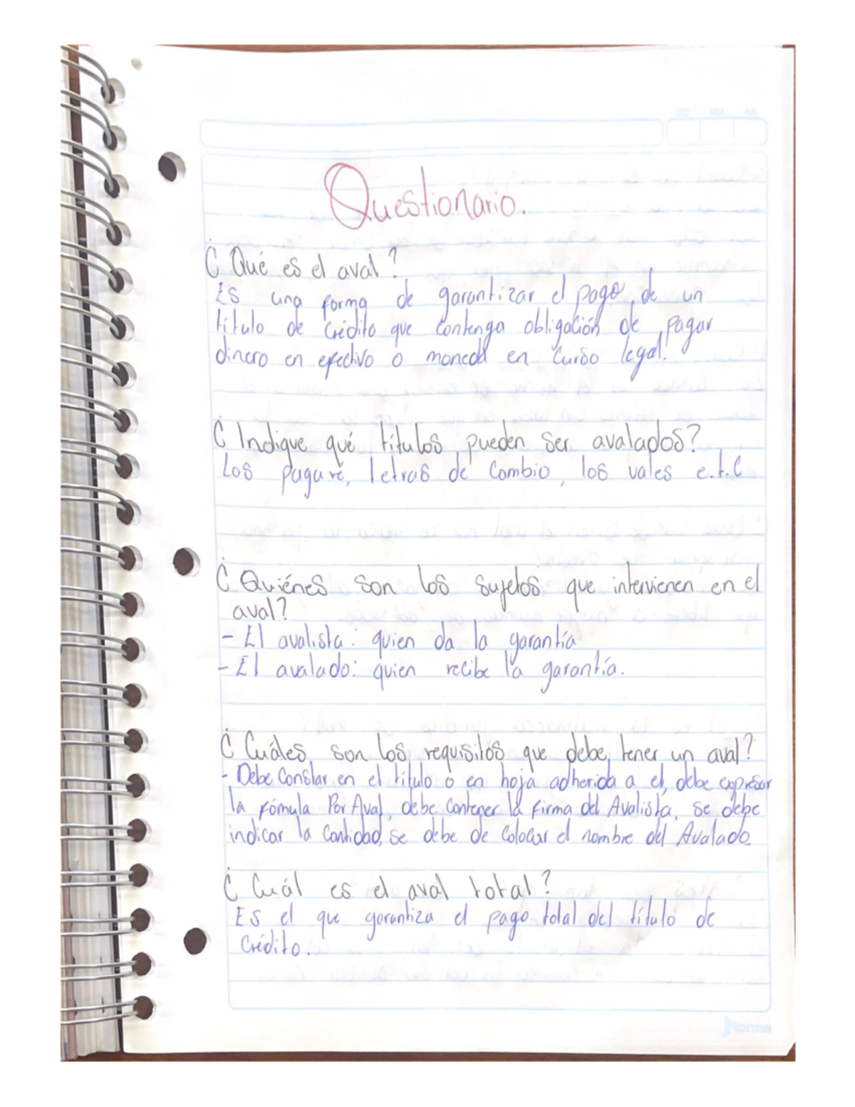 El Aval - Resumen sobre la figura del aval - Questionario. C Que es el ...