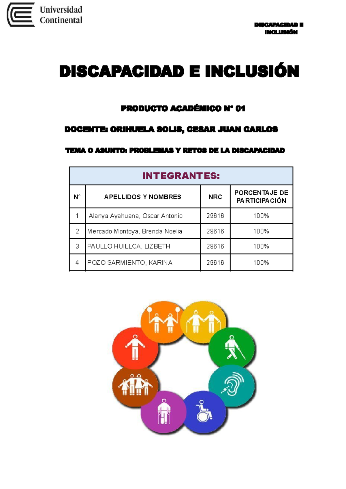 PA1 Grupo A - Discapacidad e Inclusión - INCLUSIÓN DISCAPACIDAD E ...