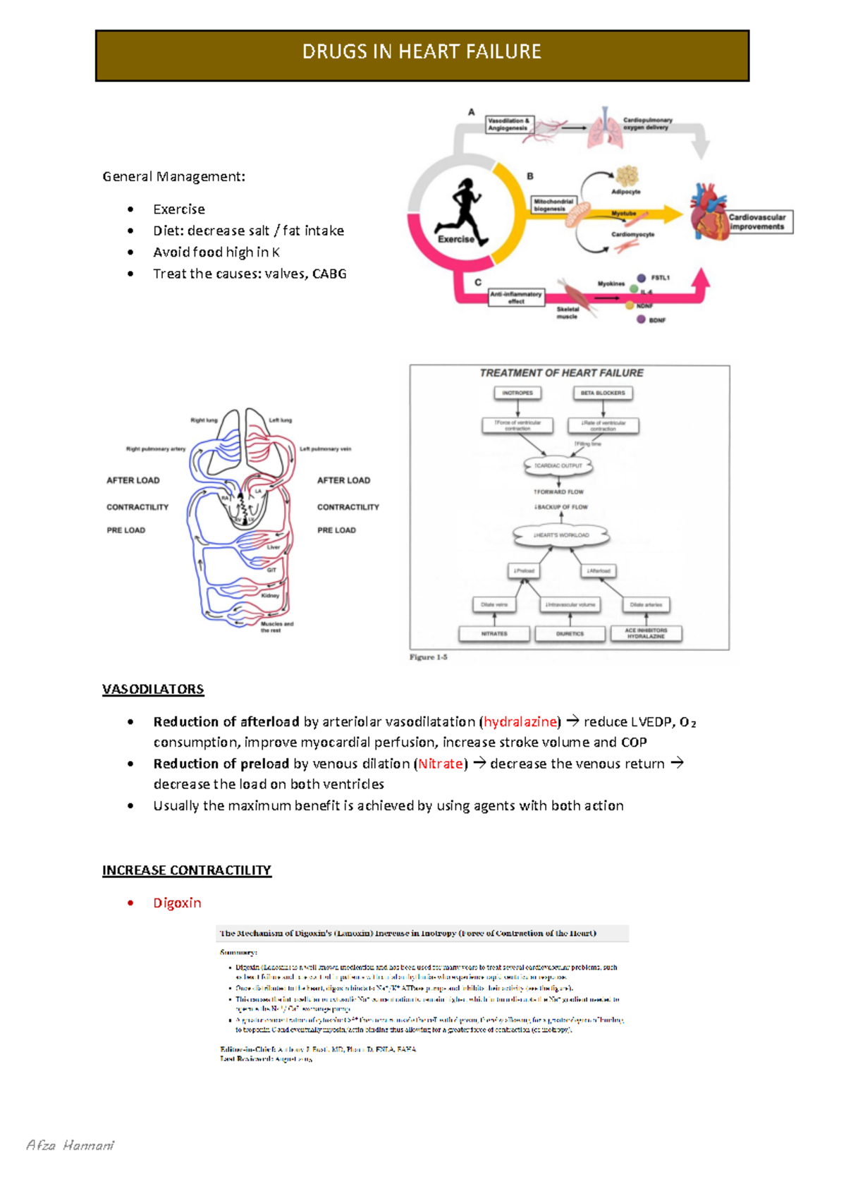 Drugs IN Heart Failure - General Management: - Exercise - Diet ...