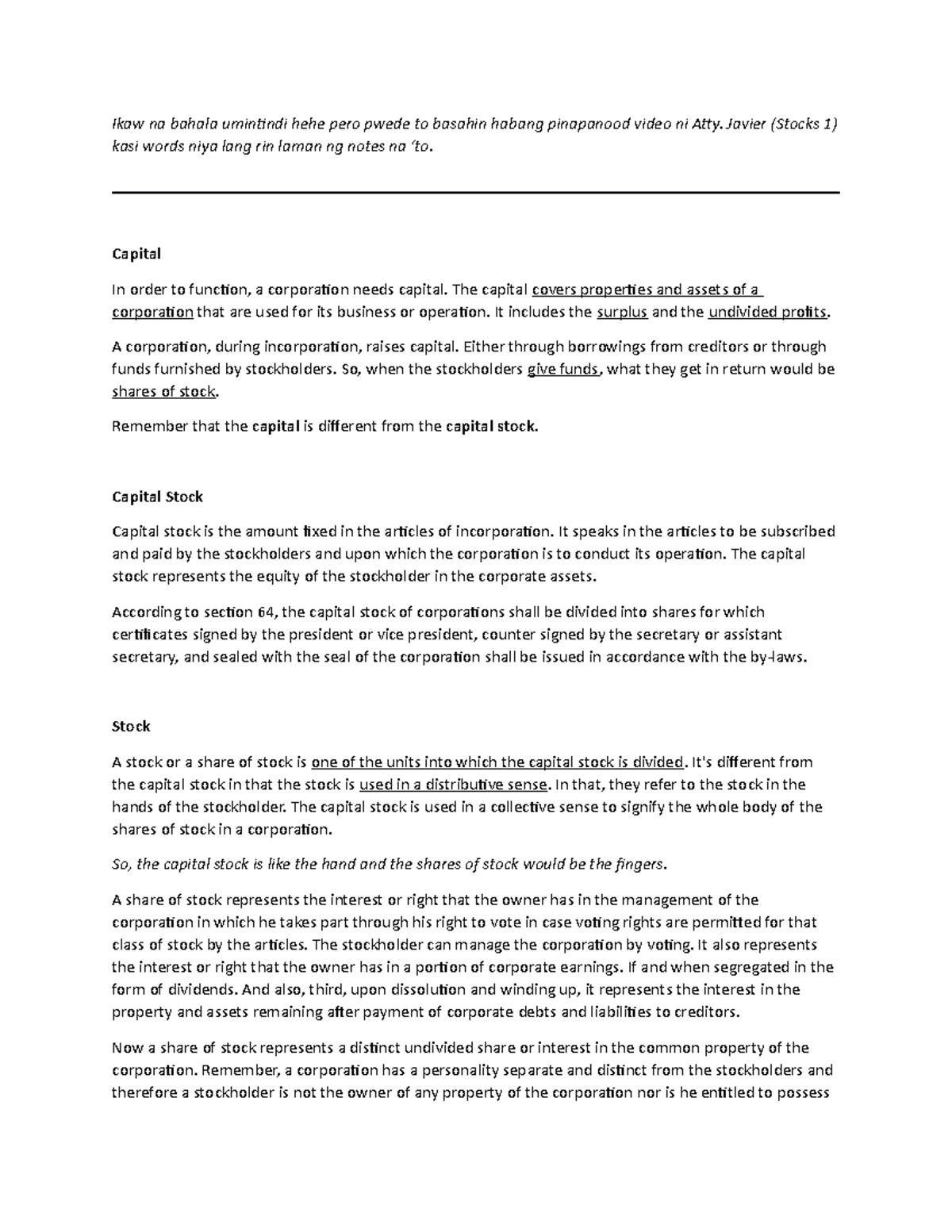 Stocks Nature Classifications Subscription Contract Consideration ...