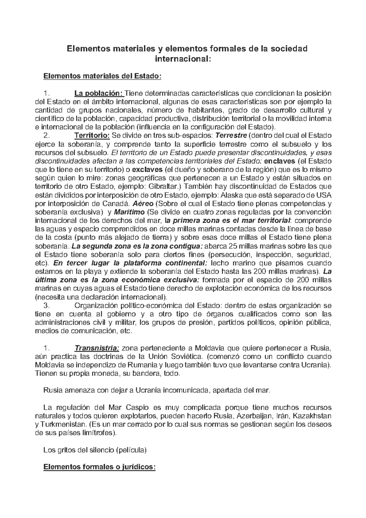 Elementos materiales y elementos formales de la sociedad internacional ...