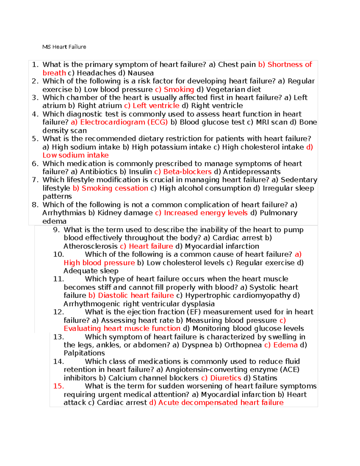 MS-Heart-Failure - hahahahahsh - MS Heart Failure What is the primary ...