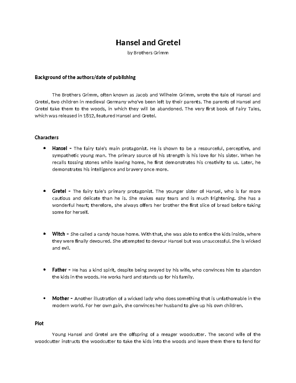 Hansel and Gretel 03 e LMS Activity 2 - Hansel and Gretel by Brothers ...