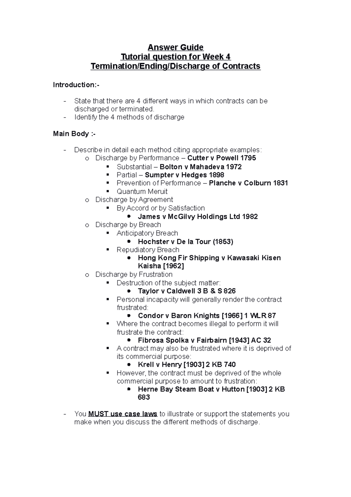 EC 1012 - Week 4 Tutorial Q - Answer guide -1 - Answer Guide Tutorial question for Week 4 - Studocu