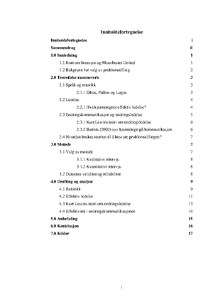 ORG36411 Prosjektoppgave 2023 QP - ORG 3641 Kommunikasjon for ledere og ...