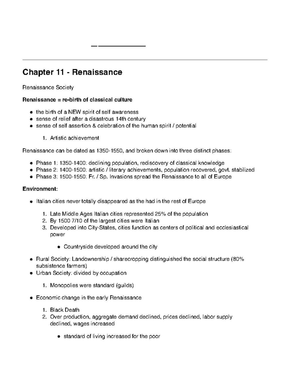 Chapter 11 - Renaissance - Chapter 11 - Renaissance Renaissance Society ...